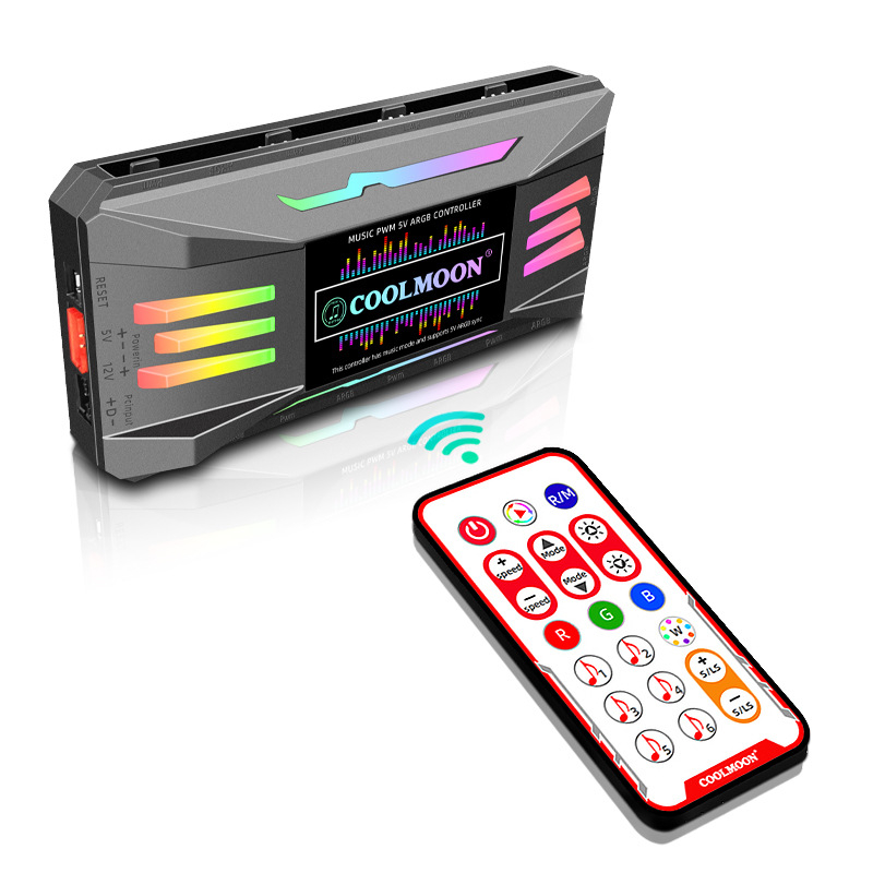 Jual Coolmoon Remote hub kontroler ARGB PWM FAN Sinkron Musik | Shopee ...