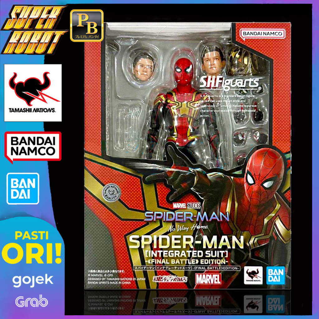 Jual 𝗕𝗔𝗡𝗗𝗔𝗜 SHF Spider-Man / Spiderman Integrated Suit Final Battle ...