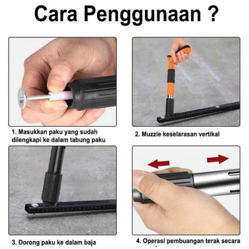 Jual Alat Mesin Tembak Paku Beton / Paku Tembak Beton Baja / Alat Paku ...