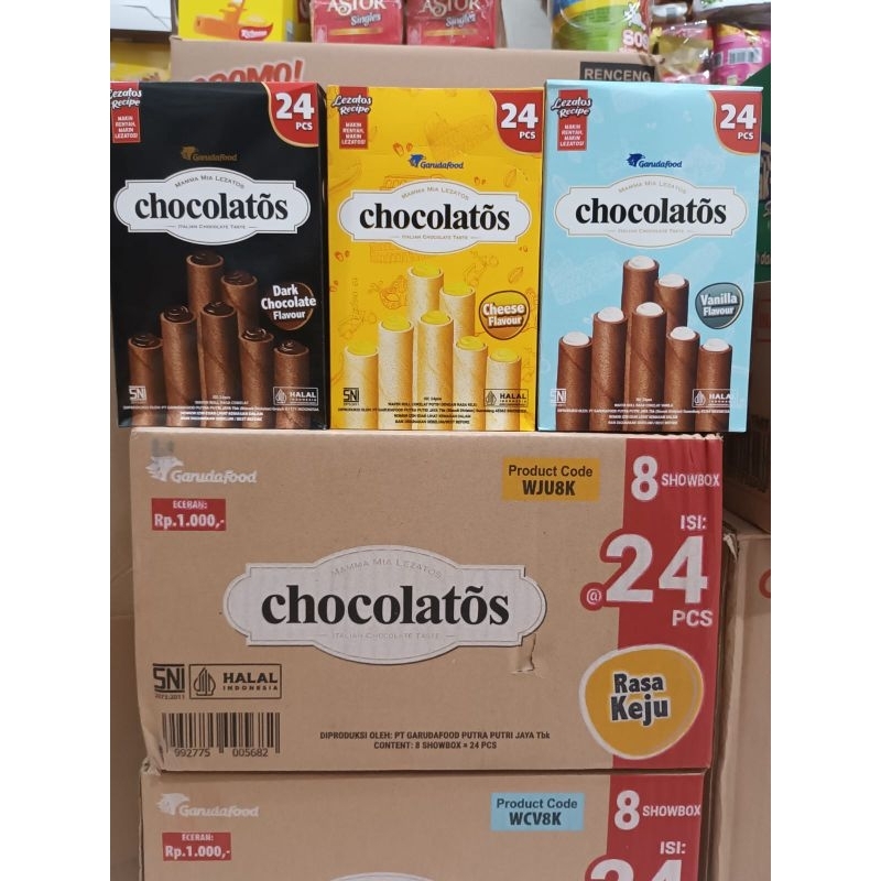 Jual [BARU] chocolatos long wafer roll 1 box isi 24 | Shopee Indonesia