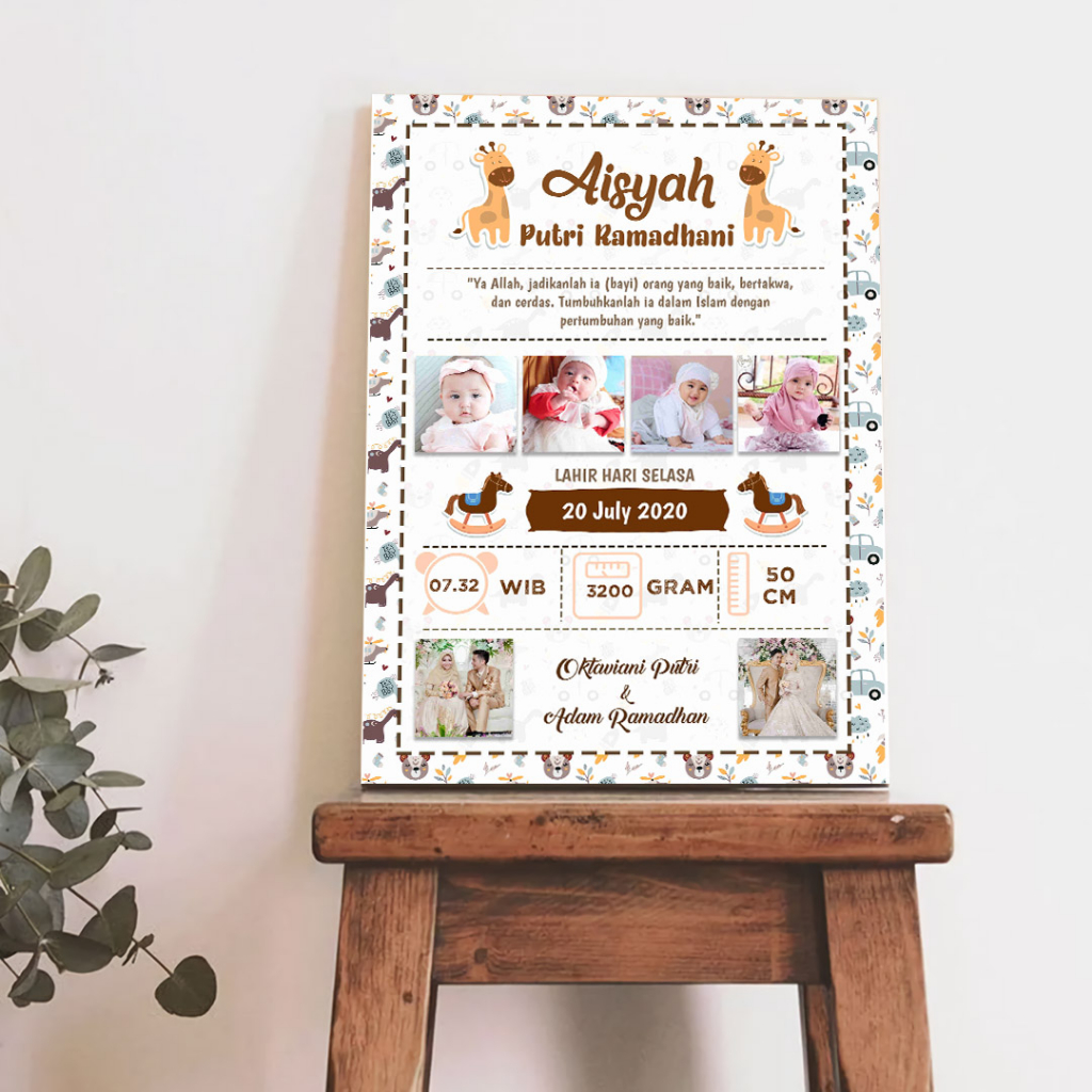 Jual Hiasan Dinding Biografi Anak Biodata baby Wall Decor Custom Kado ...