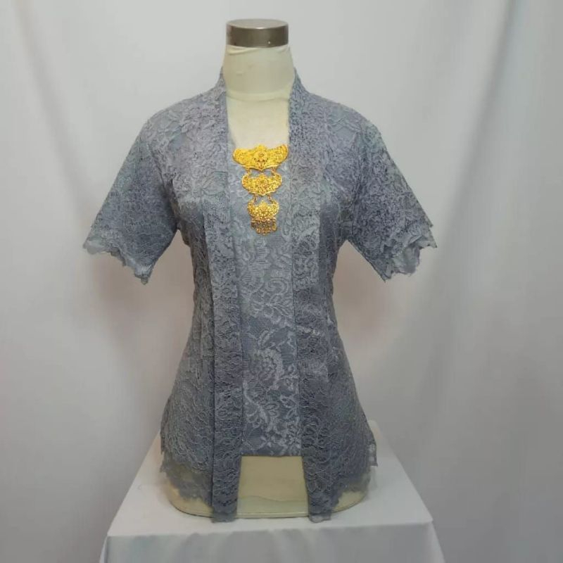 Jual Produk original atasan kebaya kutubaru brokat modern//kutubaru lengan pendek full puring ...
