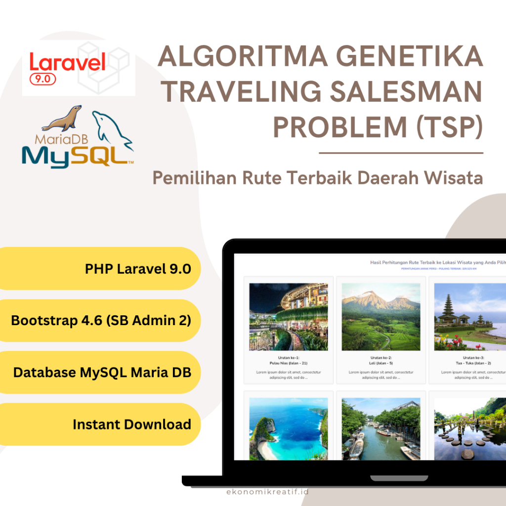 Jual Source Code Aplikasi Algoritma Genetika Traveling Salesman Problem Tsp Dengan Php Laravel