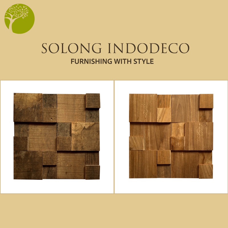 Jual Hiasan dinding Panel dinding kayu jati kayu recycle size 30x30 ...