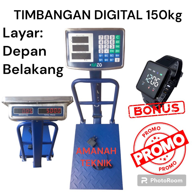 Jual Timbangan 150kg KAZO Timbangan duduk elektrik 150kg Timbangan elektrik 150kg 2 display ...