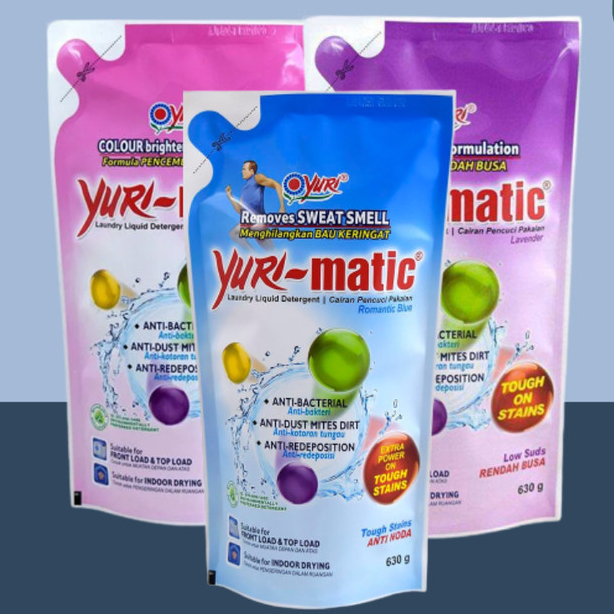 Jual YURI MATIC Laundry Liquid Detergent | Sabun Cuci Baju Cair 630ML ...
