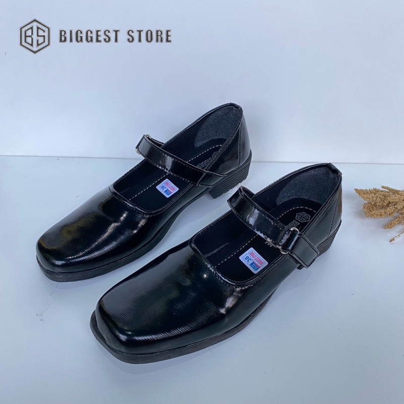 Jual Sepatu Pantofel Wanita Paskibra Hitam Kilap Hak 3cm Paskib ...