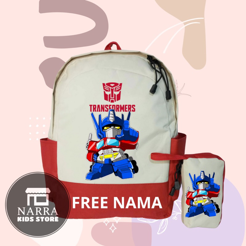 Jual Tas Anak Sekolah SD / TK Custom Gambar Transformer Optimus Unisex ...