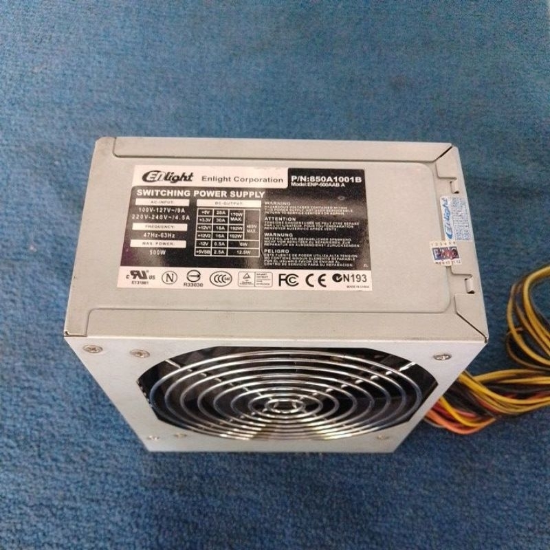 Jual PSU Power Supply Enlight 500W pure Buildup Power 6 pin | Shopee ...