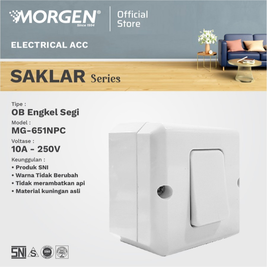 Jual Morgen Saklar Engkel Outbow MG 651 NPC O Series Saklar Single ...