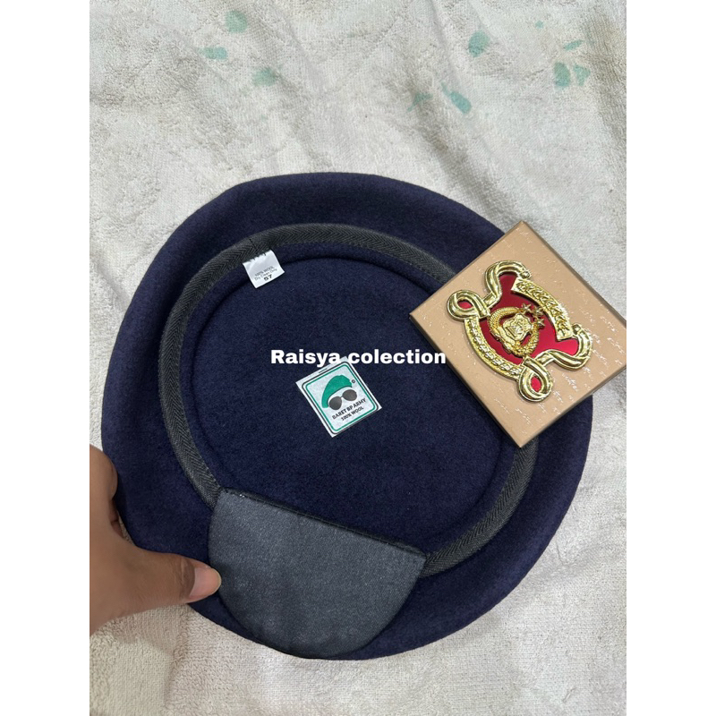 Jual baret kacamata brimob / baret brimob / bare kacamata biru dongker ...
