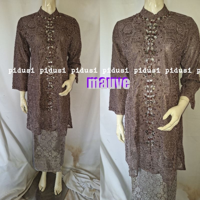 Jual Terbaru set kebaya brokat payet tabur / kebaya brokat payet ...