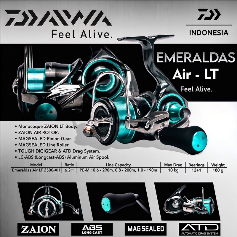 Jual Reel Daiwa Emeraldas 21 Air LT 2500-XH JDM Series Garansi Resmi 1 Tahun | Shopee Indonesia