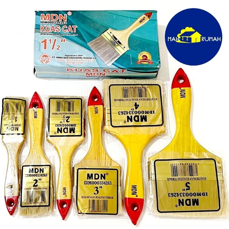 Jual KUAS Cat Tembok gagang Kayu Vernis - MDN 1" 1 inch @1biji | Shopee ...