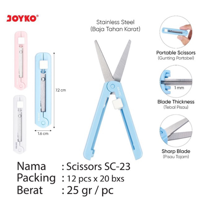 Jual Gunting Lipat bentuk Pulpen Mini Sc23 / Portable Pen Scissor ...