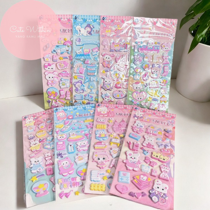 Jual Stiker Hias Dinding Diary 3D - MOTIF KELINCI WX MA - sticker lucu ...