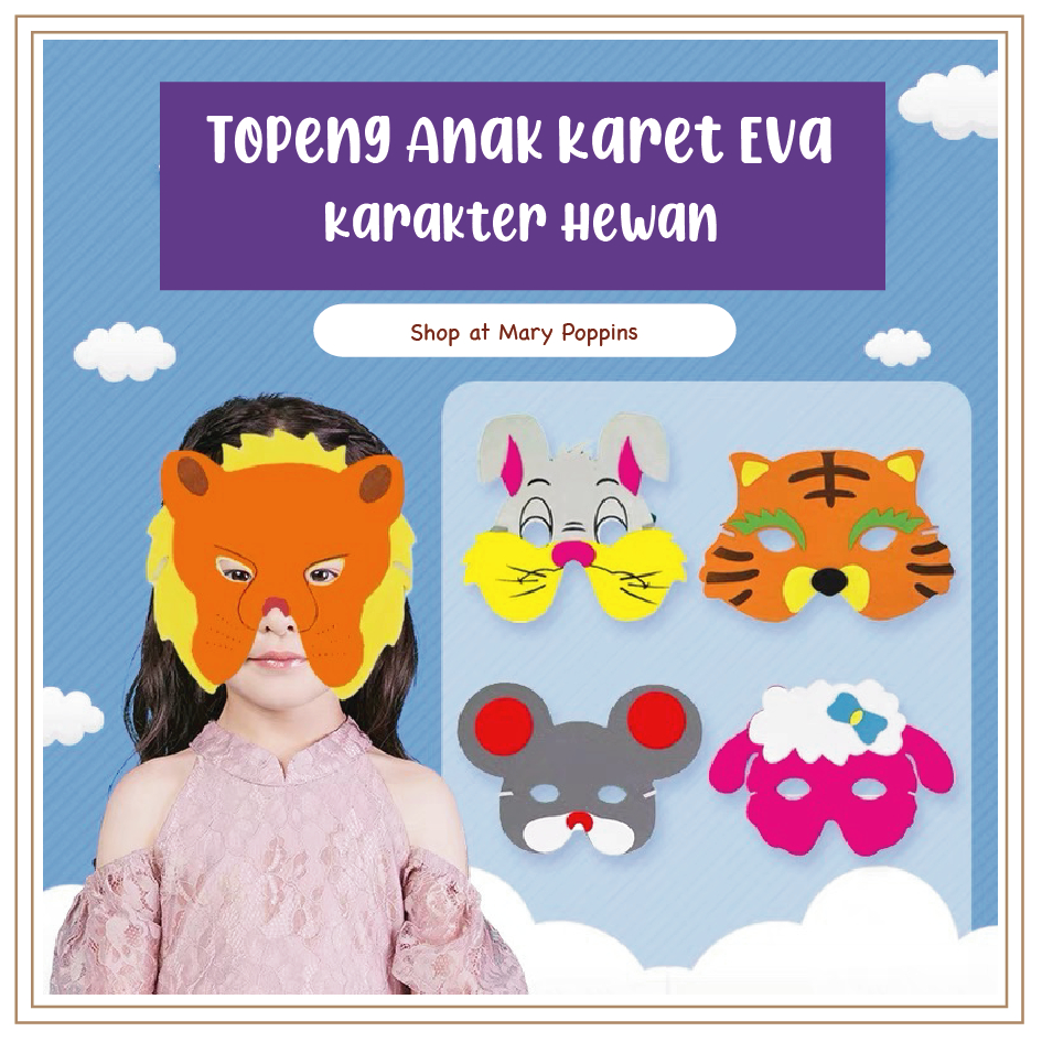 Jual Topeng Anak Bahan Busa Eva Karakter Hewan Lucu Acara Ultah atau ...