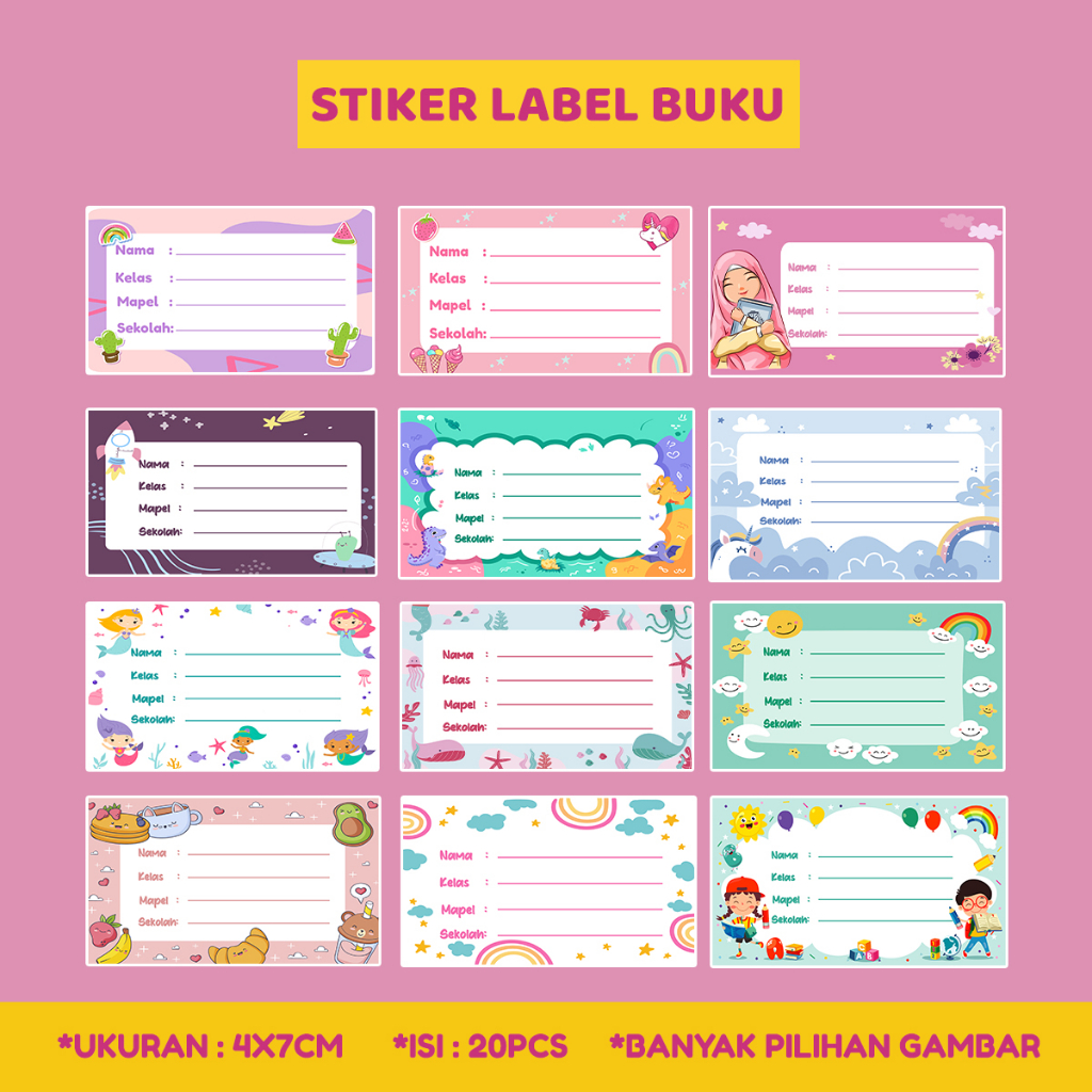 Jual Sticker Label Buku Stiker Mapel Stiker Buku Sekolah Stiker Mata Pelajaran Paud Tk Sd