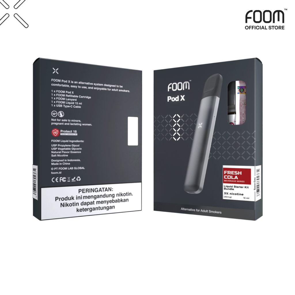 Jual FOOM POD X BUNDLING LIQUID (SPACE GRAY FRESH COLA 15ML) | Shopee ...