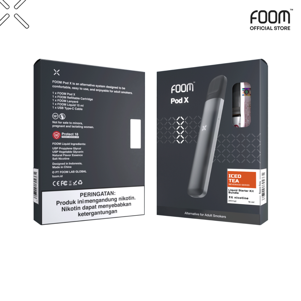 Jual FOOM POD X BUNDLING LIQUID (SPACE GRAY ICED TEA 15ML) | Shopee ...