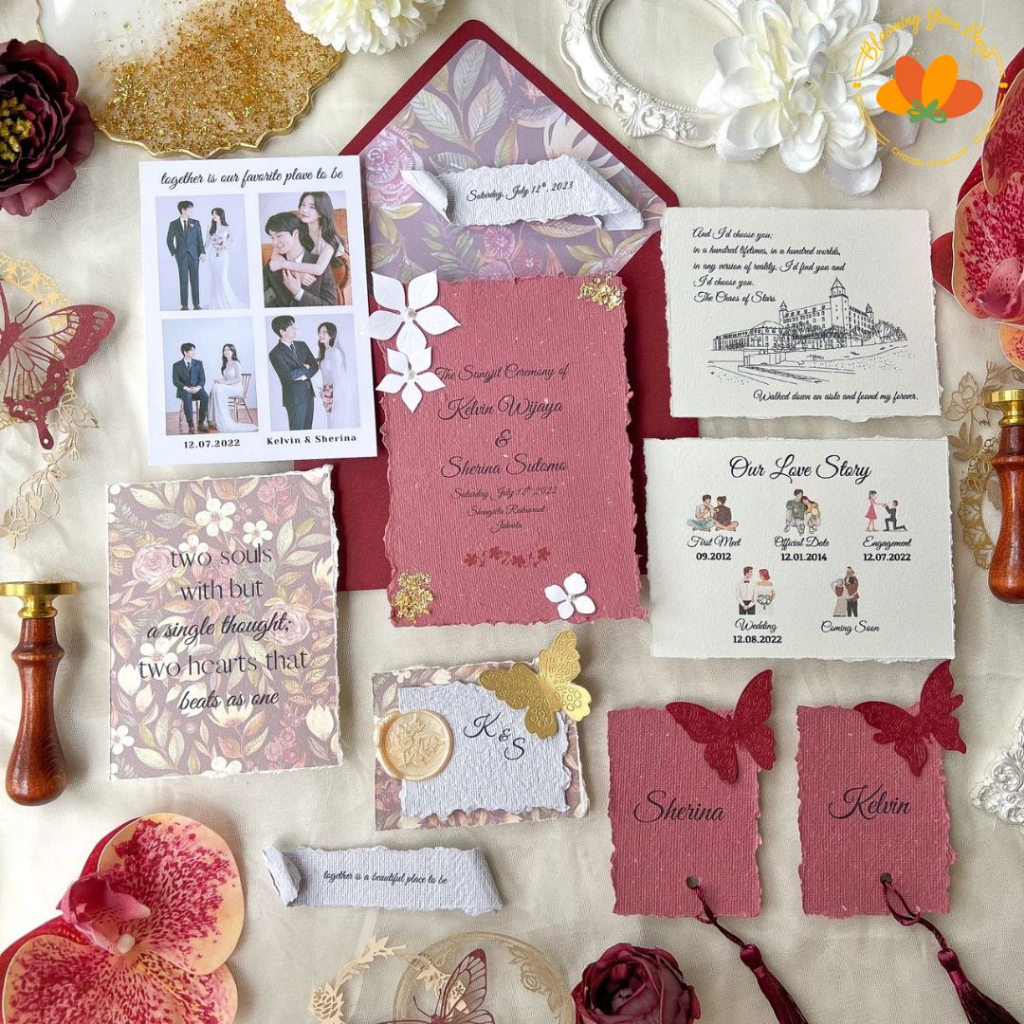 Jual calligraphy wedding keepsake vow wedding stationery undangan ...