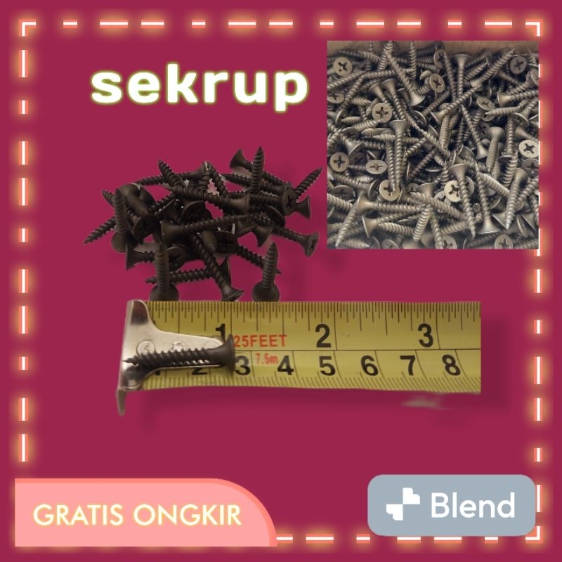 Jual Sekrup Plafon PVC Skrup Bajaringan Hollow Gypsun/Baut Serba Guna ...