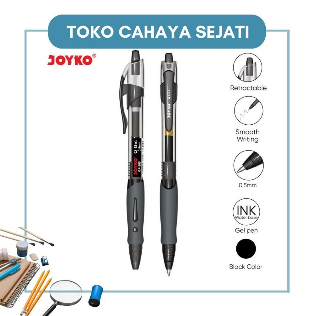 Jual Pulpen / Pen / Pena / Ballpoint - Joyko GP 265 Q Gel Hitam (1 Pc) | Shopee Indonesia