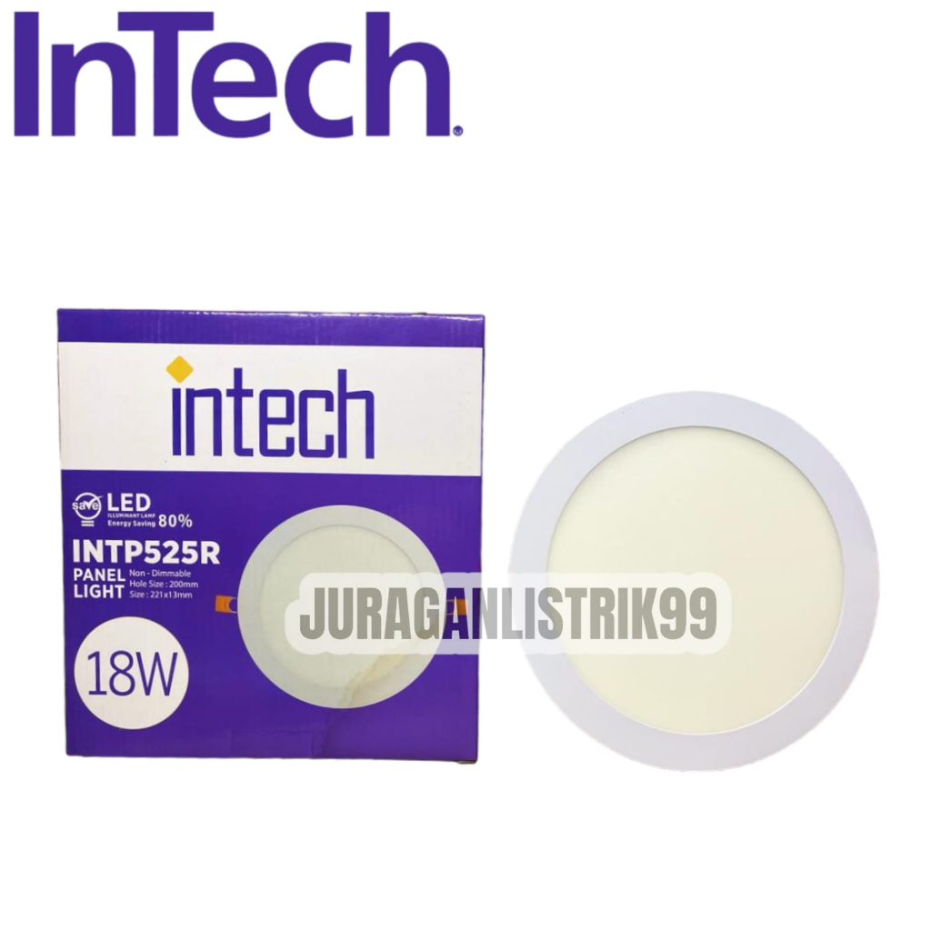 Jual INTECH Downlight LED Inbow 18W / Panel LED Inbow Bulat INTP525R 18 ...