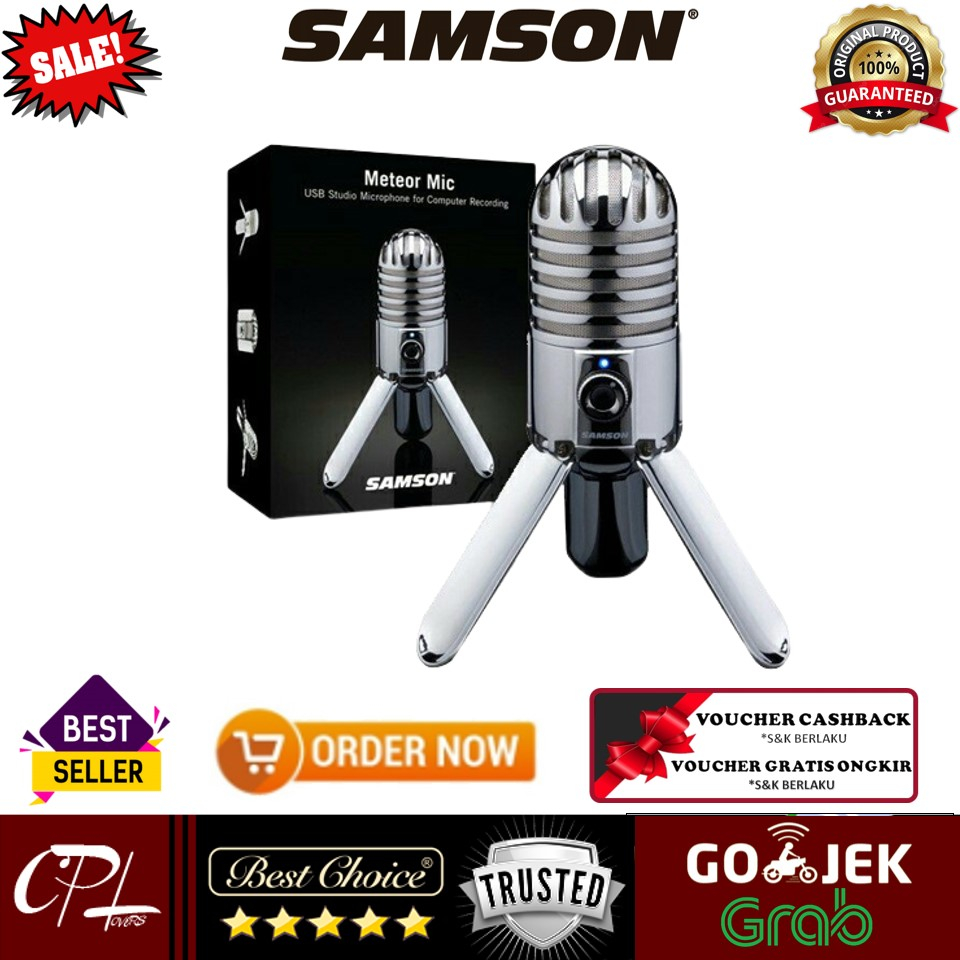Jual Samson Meteor Mic USB Studio Condenser Microphone | Shopee Indonesia