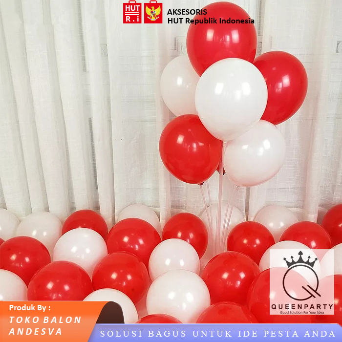 Jual Balon doff merah putih / Balon latex doff / balon agustus polos ...
