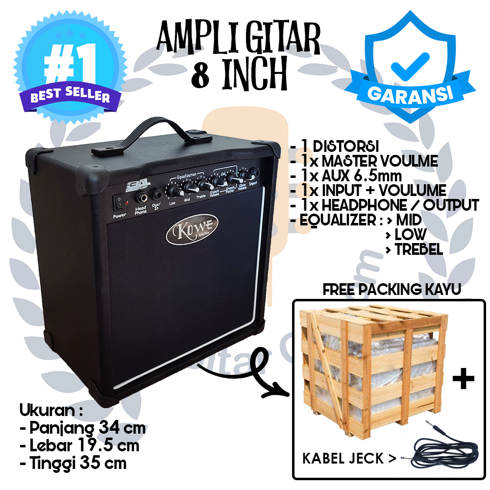 Jual Ampli Gitar Ukuran 8 inch Original Merk KOWE Free Packing Kayu ...
