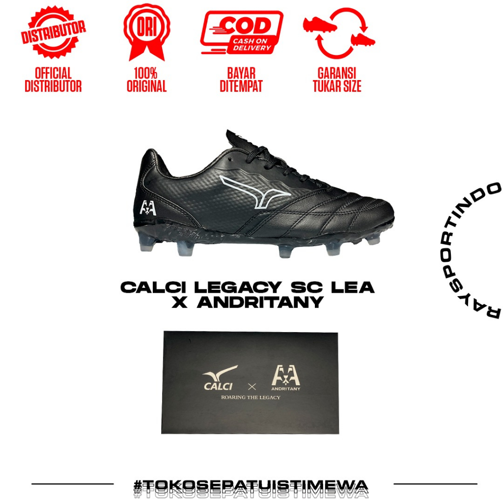 Jual SEPATU SEPAK BOLA CALCI LEGACY SC LEA BLACK | Shopee Indonesia