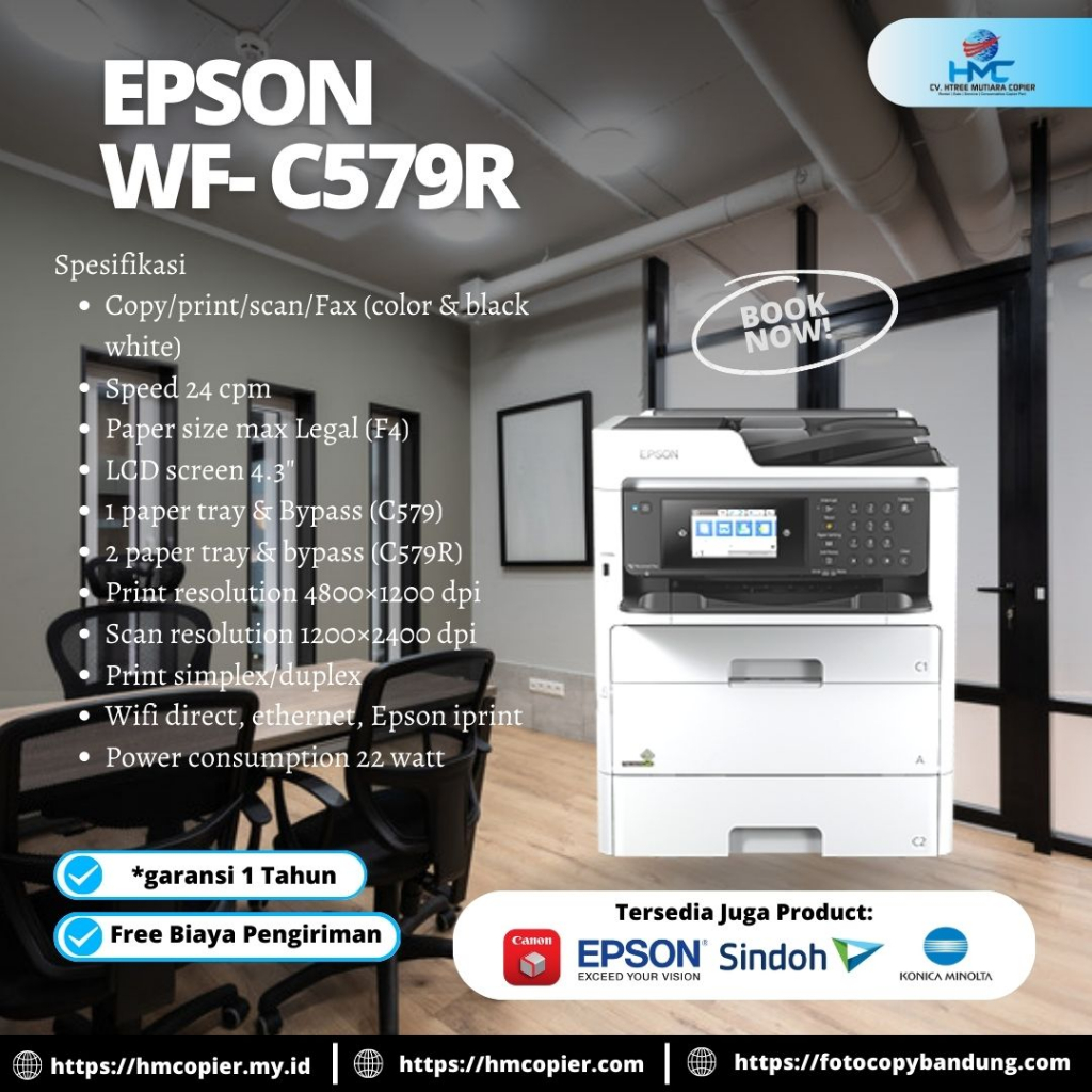 Jual Epson WorkForce Pro WF-C579R Duplex All-in-One Inkjet Printer | Shopee Indonesia