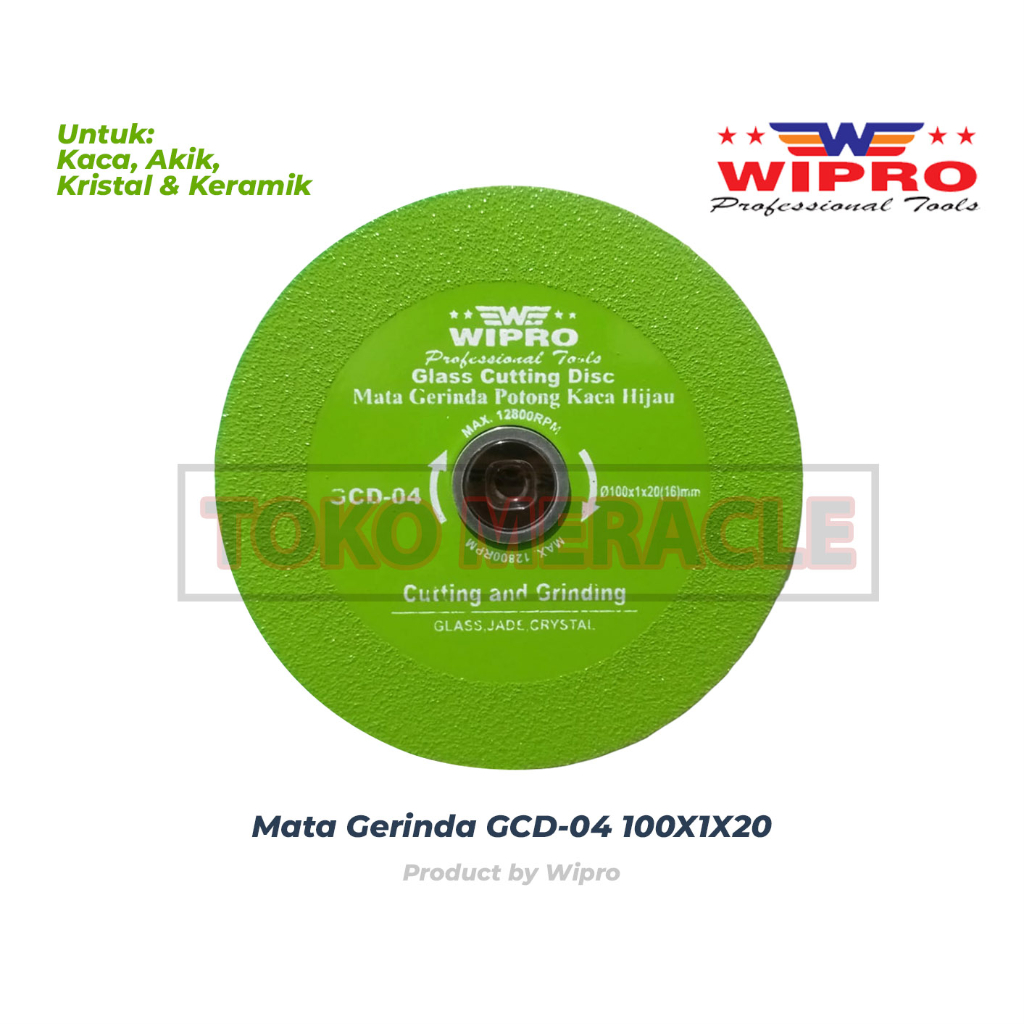 Jual Wipro Diamond Wheel - Mata Gerinda 4" GCD-04 untuk Potong Kaca ...
