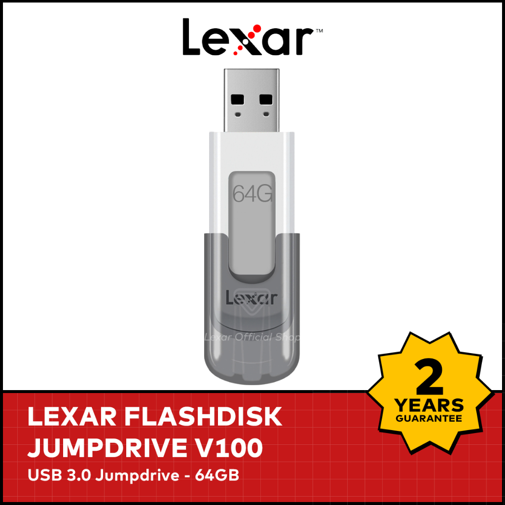 Jual Lexar Flashdisk JumpDrive V100 USB 3.0 Flash Drive - 64GB | Shopee ...