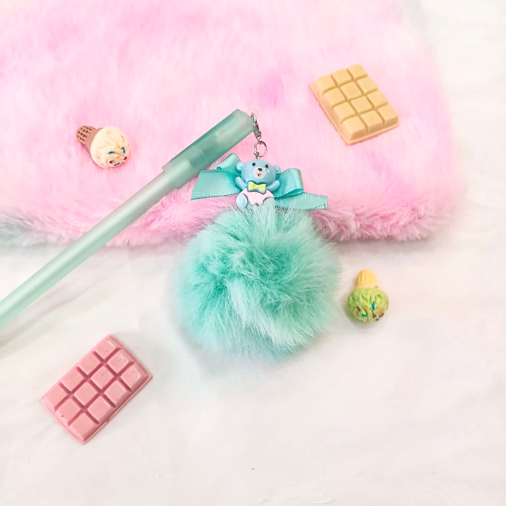 Jual PULPEN POM POM / PENA LUCU IMUT KOREAN GEL PEN BULU | Shopee Indonesia