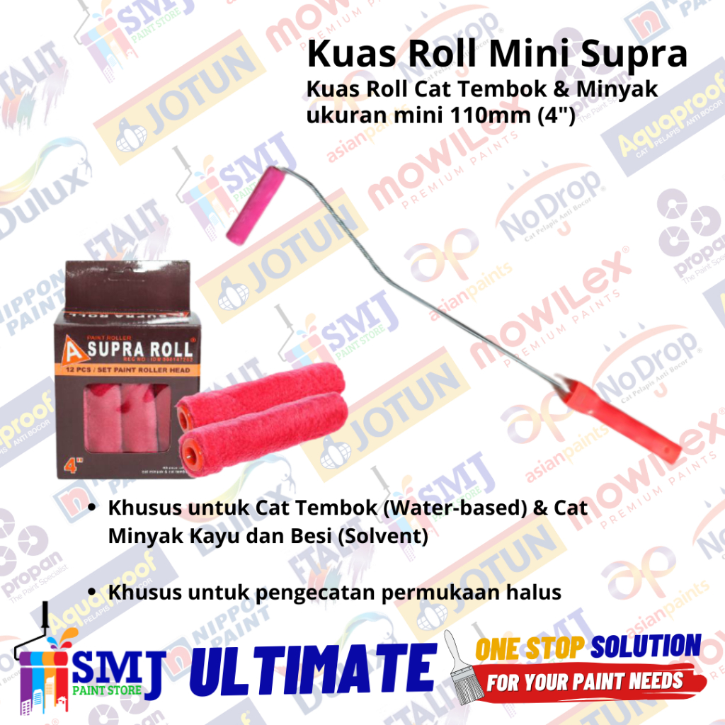 Jual Kuas Roll Cat Tembok dan Minyak mini kapal SUPRA bulu domba ...