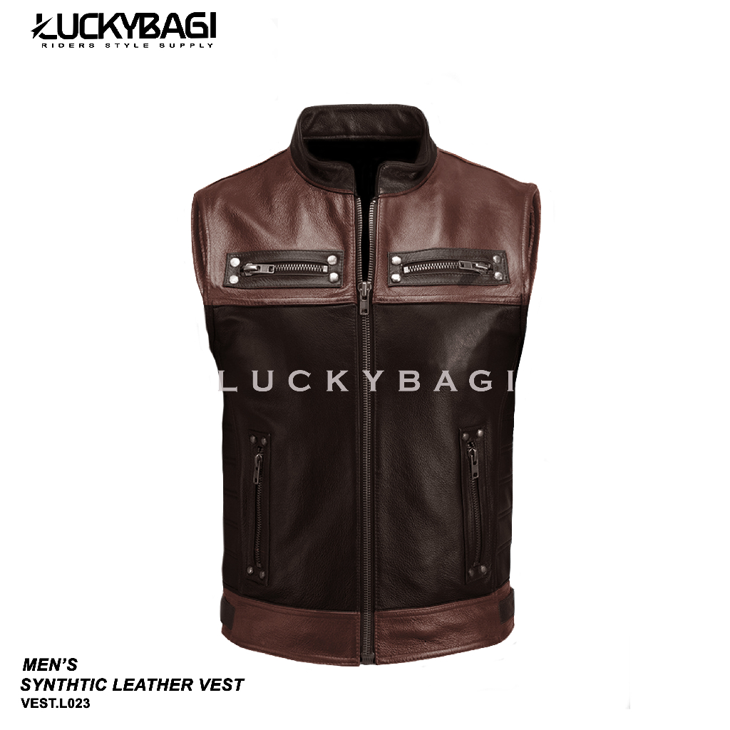 Jual Rompi Kulit Rompi Riding Rompi Kulit Sintetis Bikers Vest | Shopee ...
