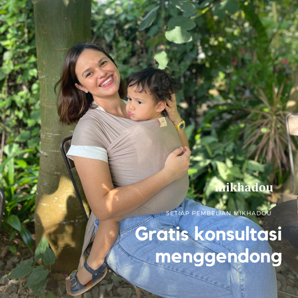 Jual Mikhadou Stretchy Wrap - Gendongan Bayi M Shape Khaki - Baby ...
