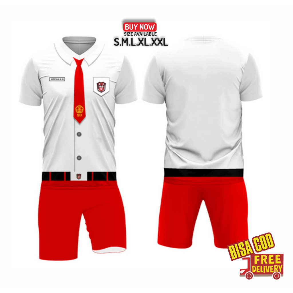 Jual Baju Jersey Jersi Jersy Seragam Sekolah SD Full Printing Unik Bisa ...