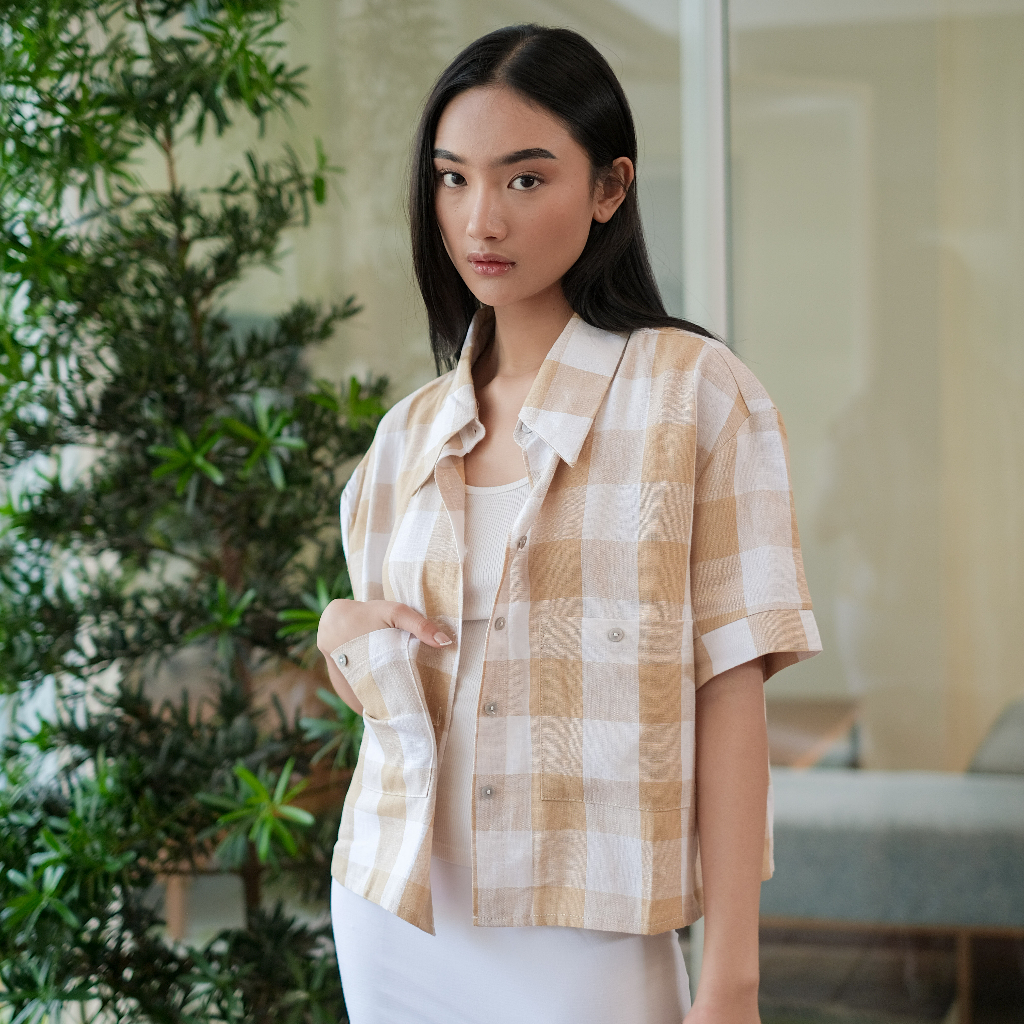 Jual Asiro Levia Linen Blouse Atasan Wanita | Shopee Indonesia