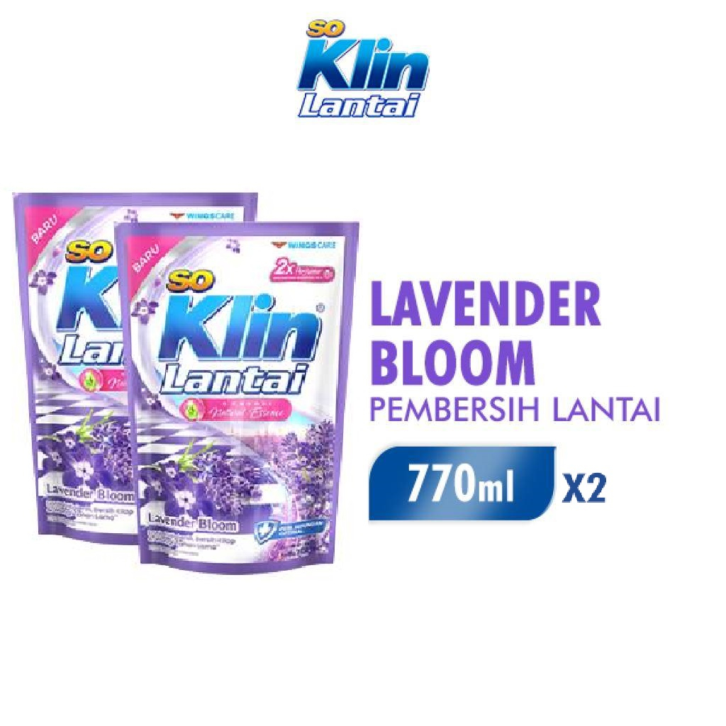 Jual So Klin Pembersih Lantai Lavender Bloom 770ml Twinpack | Shopee Indonesia