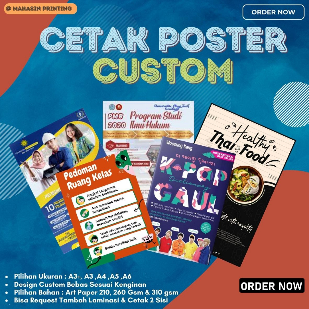 Jual Cetak Poster bahan art paper berkualitas 260gr dan 310gr Custom ...