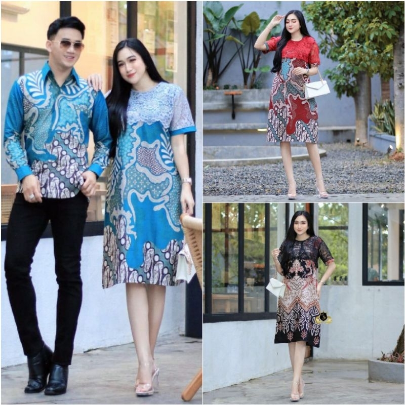 Jual Batik Couple Modern Dress Batik Modern Couple Batik Premium Dress ...