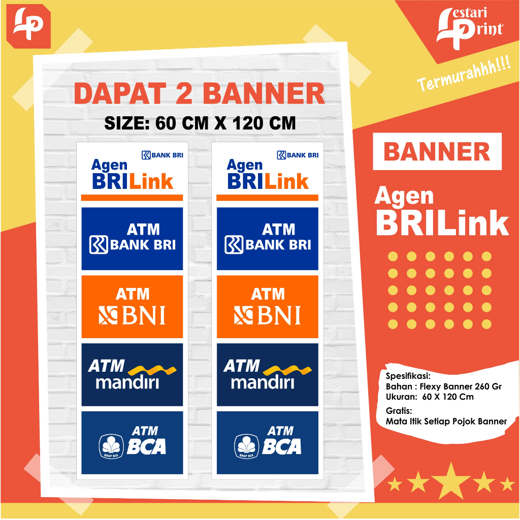 Jual BANNER AGEN BRILINK 60CM X 120CM BELI 1 GRATIS 1 / BANNER BRILINK ...