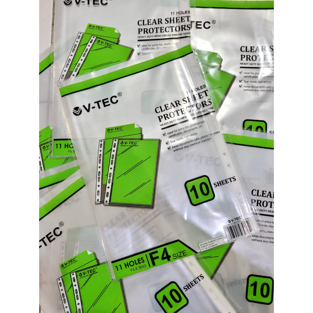 Jual SHEET PROTECTOR F4 VTEC PLASTIK PELINDUNG DOKUMEN F4 VTEC | Shopee Indonesia