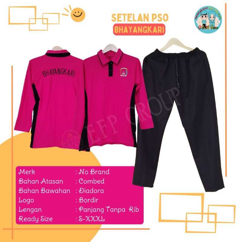 Jual SETELAN OLAHRAGA BHAYANGKARI PINK HITAM ATASAN KATUN CELANA ...