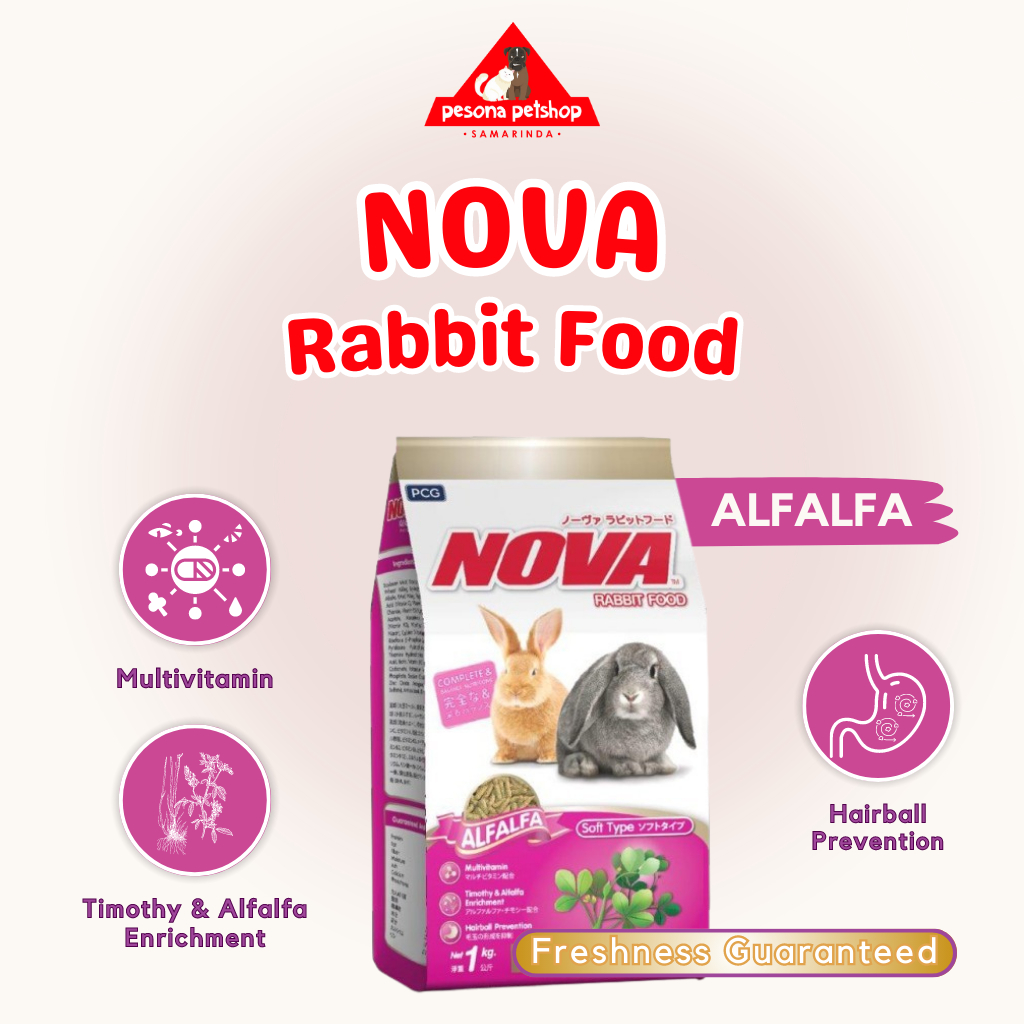 Jual Nova Rabbit Alfalfa 1 kg Makanan Kelinci | Shopee Indonesia