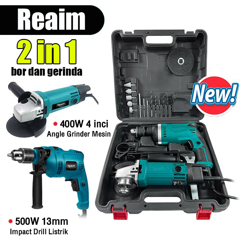 Jual REAIM Mesin Bor 13mm Mesin Bor Impact Drill Listrik Bor beton Bor ...