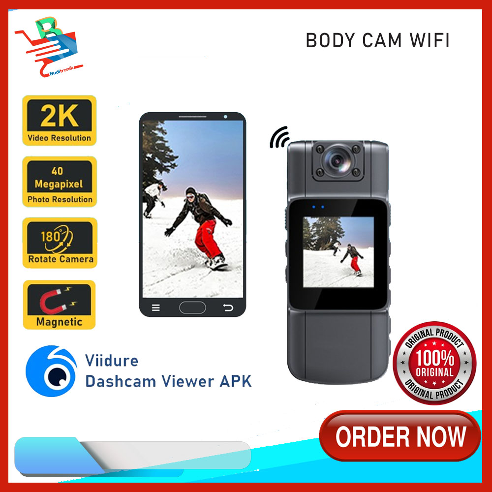 Jual Body Camera WIFI With Screen HD 2K 40 Mp Magnetic Rotate 180 Video ...